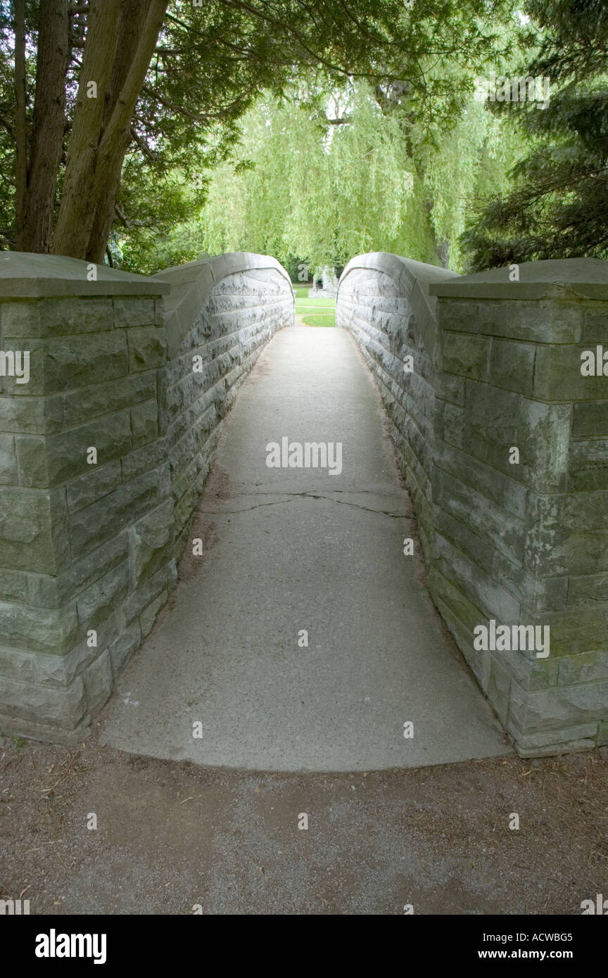 Stone footbridge over a river Stock Photo - Alamy