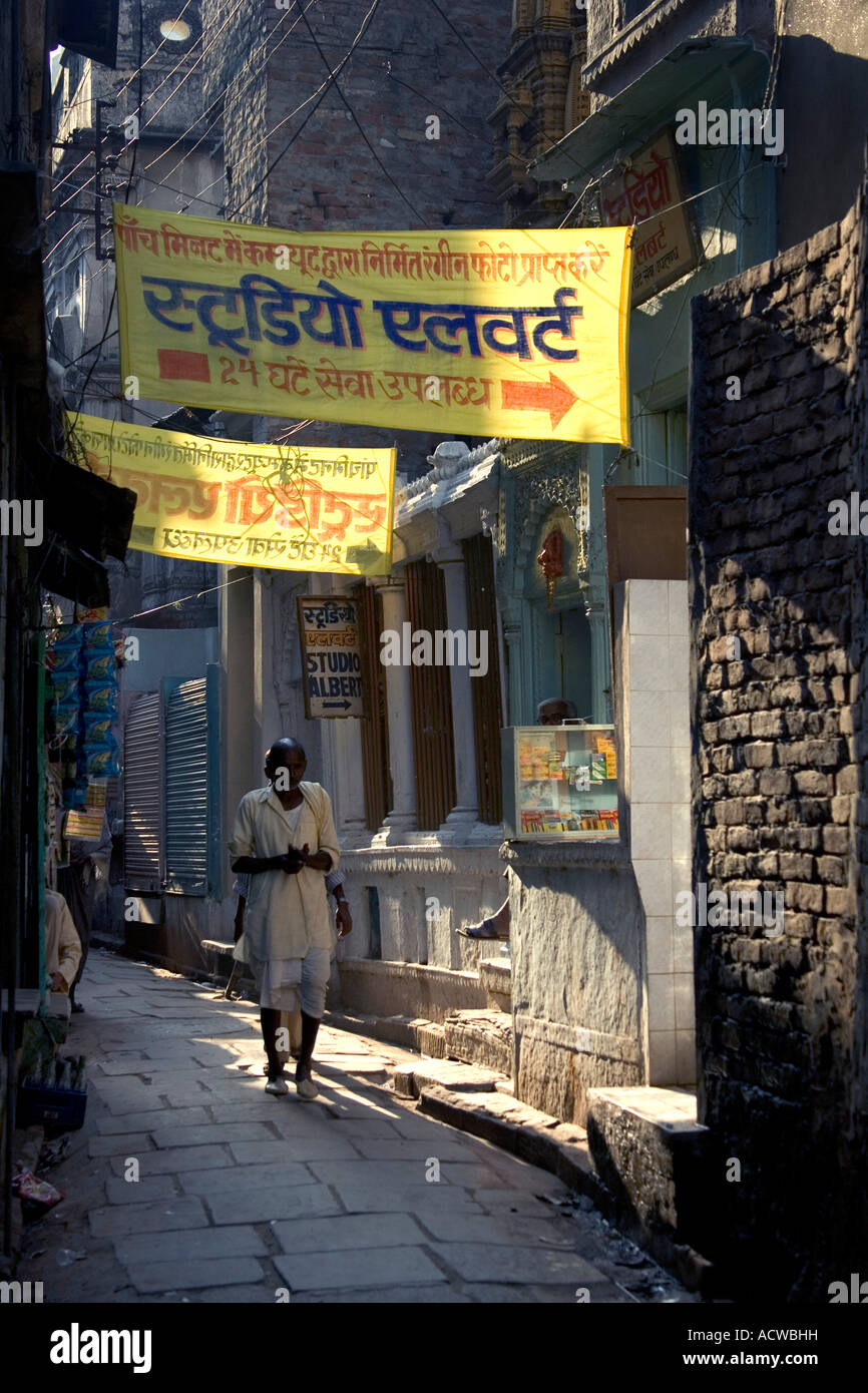 Street signs Varanasi Benares India Stock Photo - Alamy