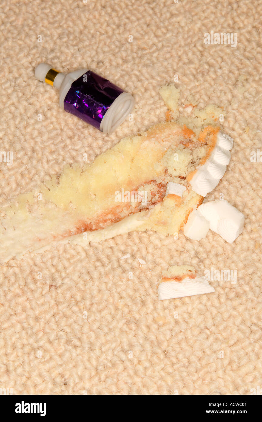 Mess on floor after party Stock Photo - Alamy