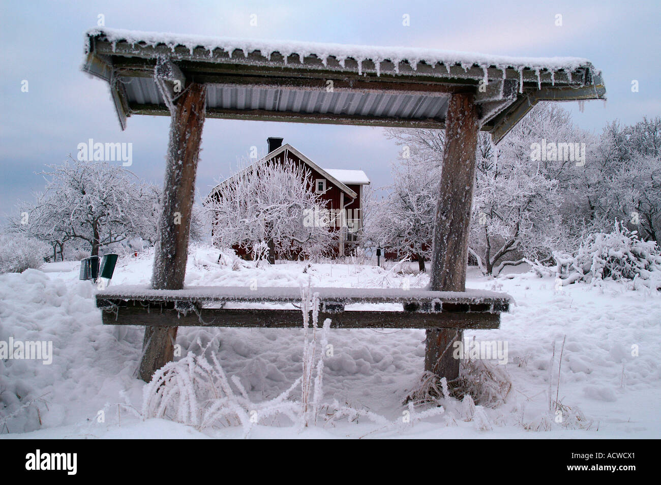 Winter in the swedish countryside Stock Photo - Alamy
