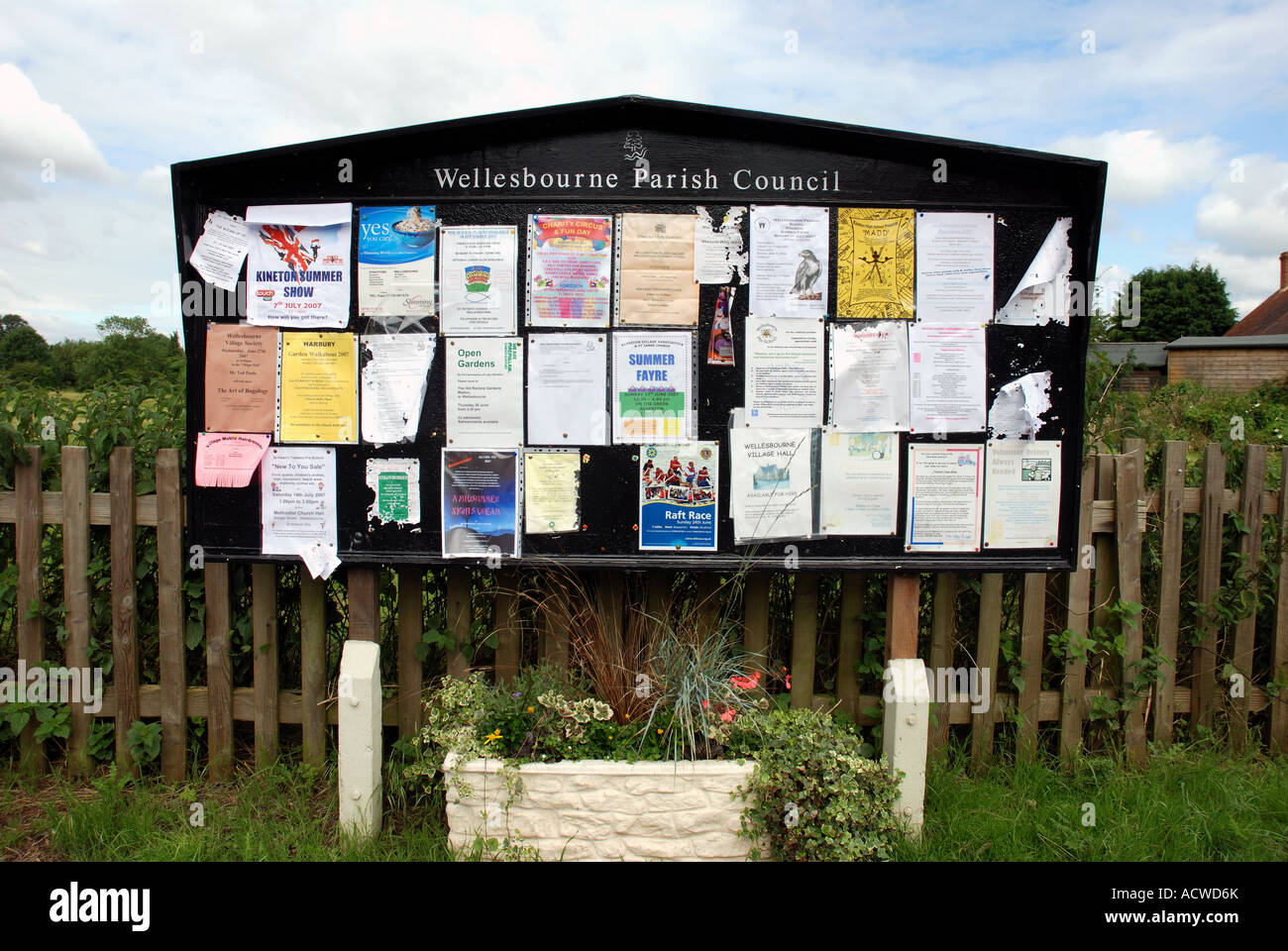 Village notice board, Wellesbourne, Warwickshire, England, UK Stock ...