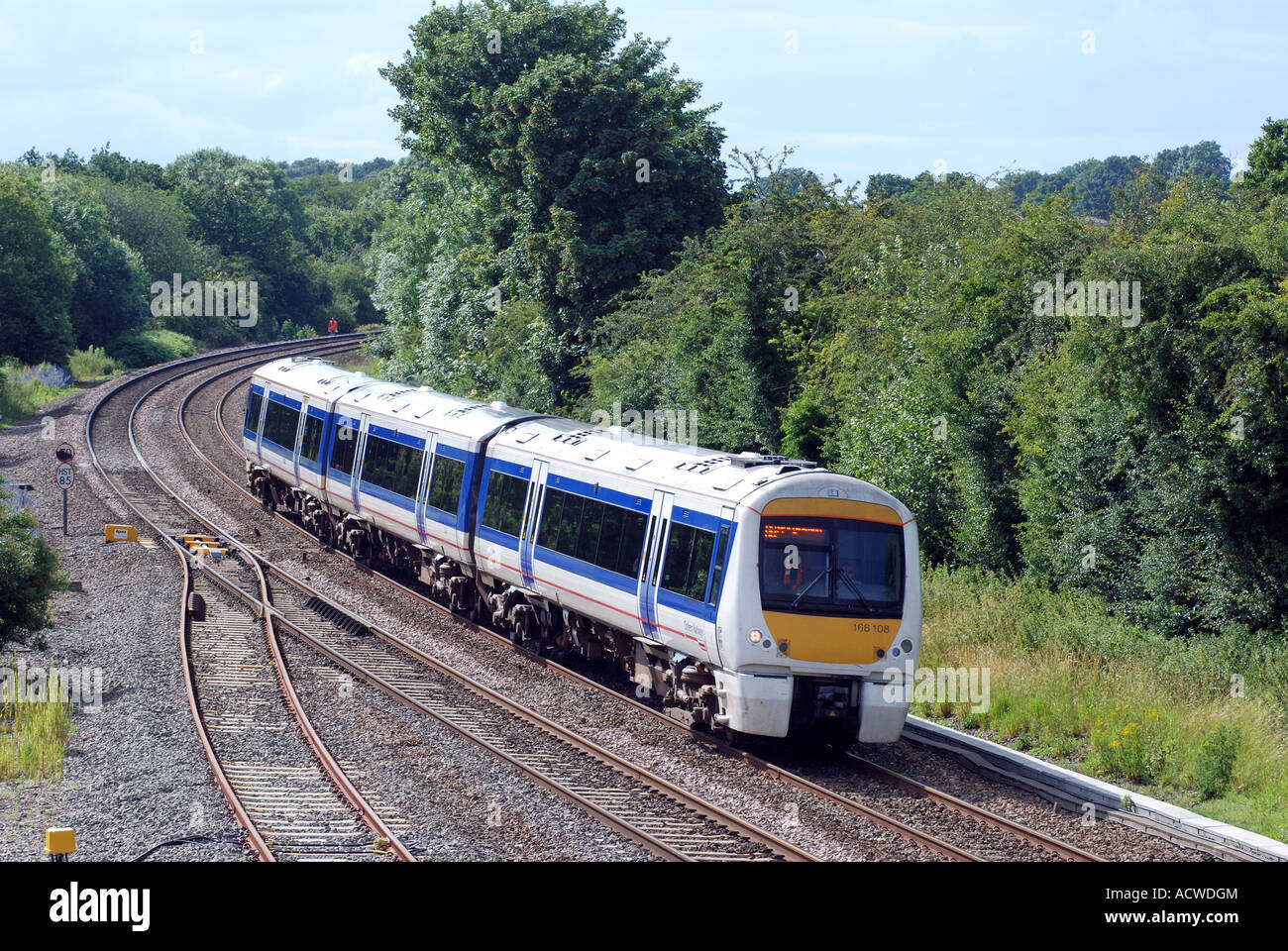 Chiltern Railways class 168 diesel train at Hatton, Warwickshire ...