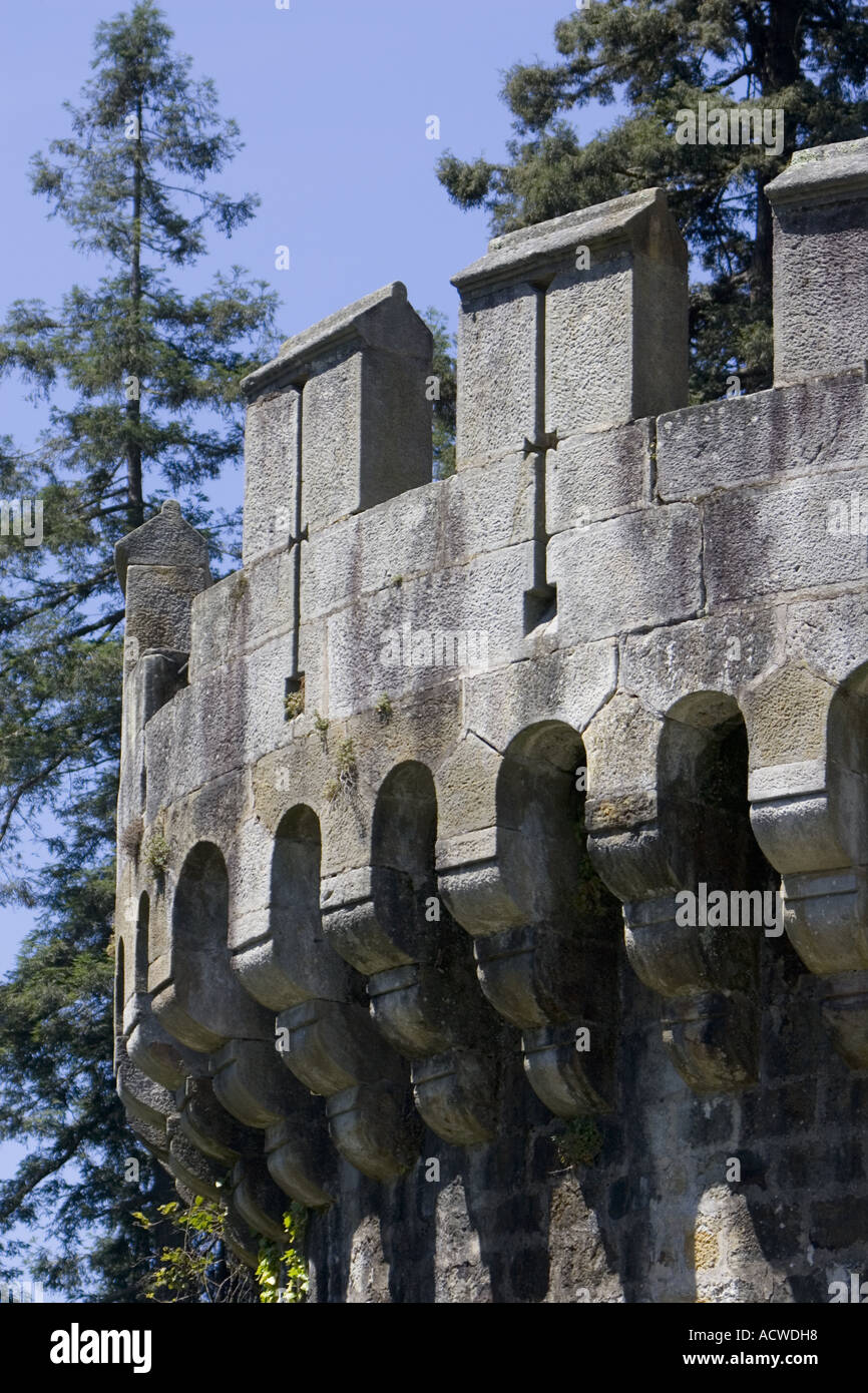 Outer battlements at Butron Castle a 13th century medieval castle in ...