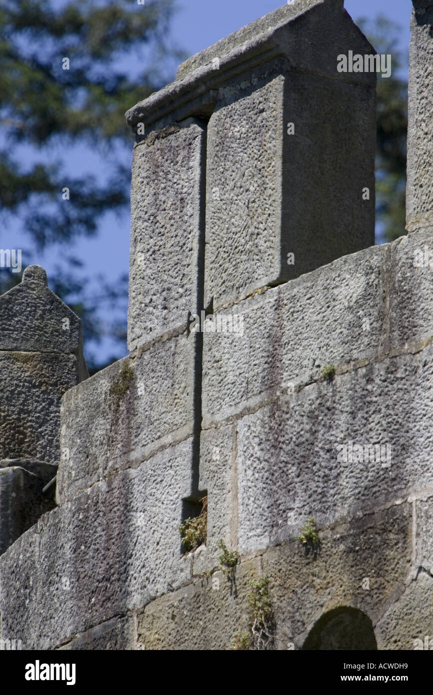 Outer battlements at Butron Castle a 13th century medieval castle in ...