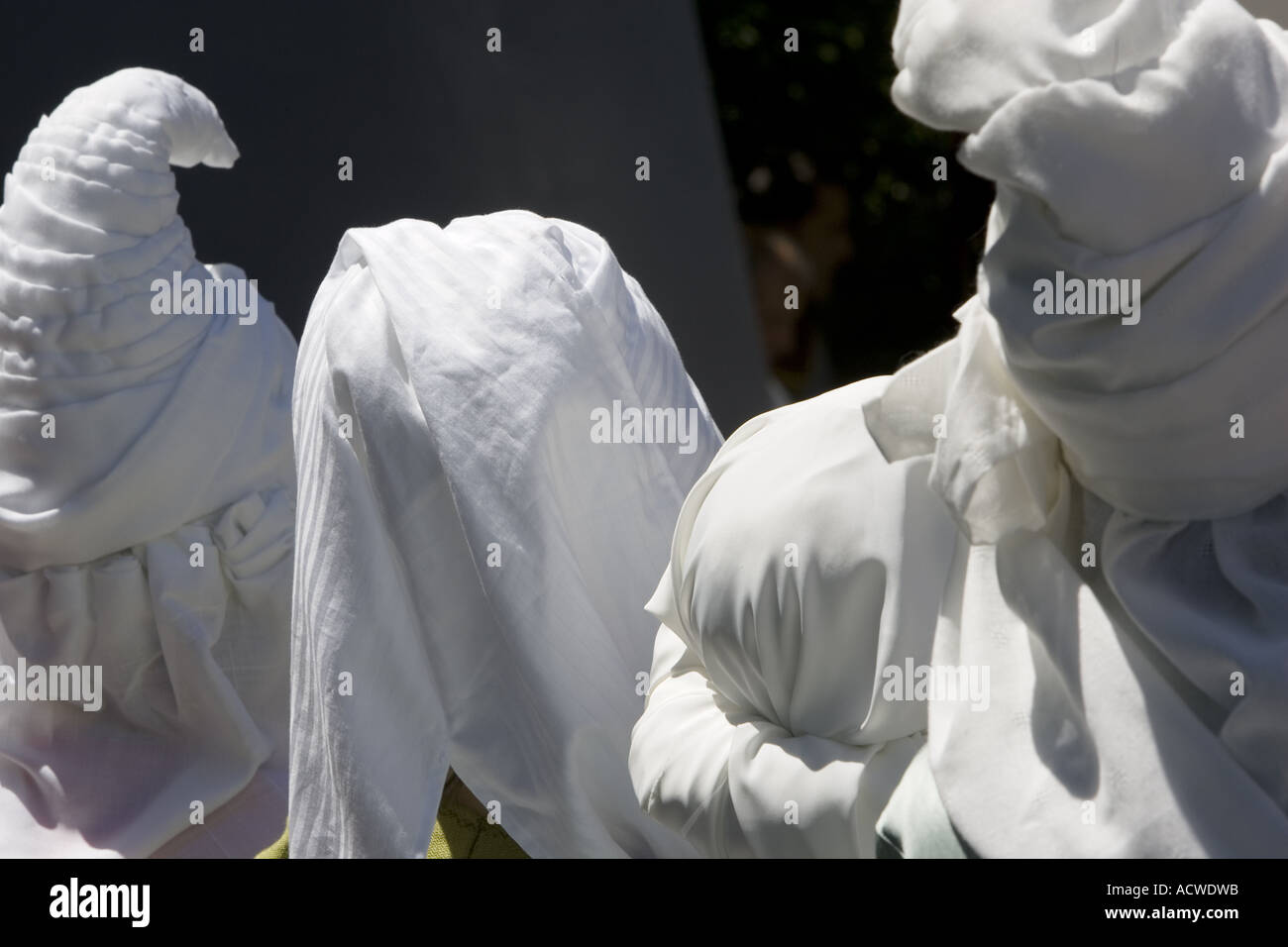 Women wearing traditional Basque burukoa headdresses, Butron Castle ...