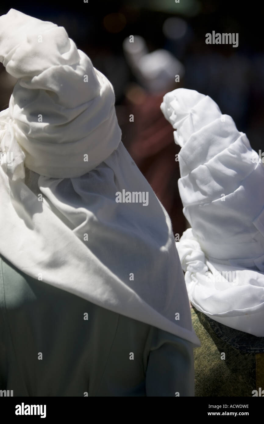 Women wearing traditional Basque burukoa headdresses, Butron Castle ...