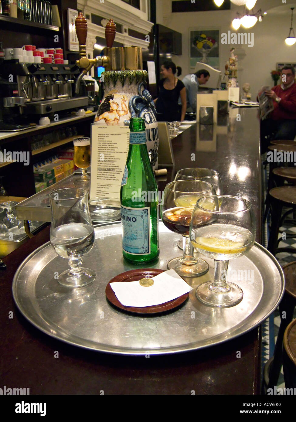The bar of the renowned Cafe Europa tapas bar in Seville Andalusia ...