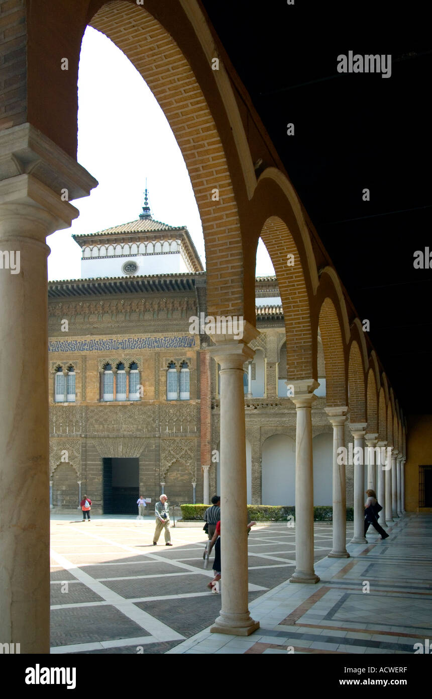A classical arched arcade around the The Patio de la Monteria in the ...