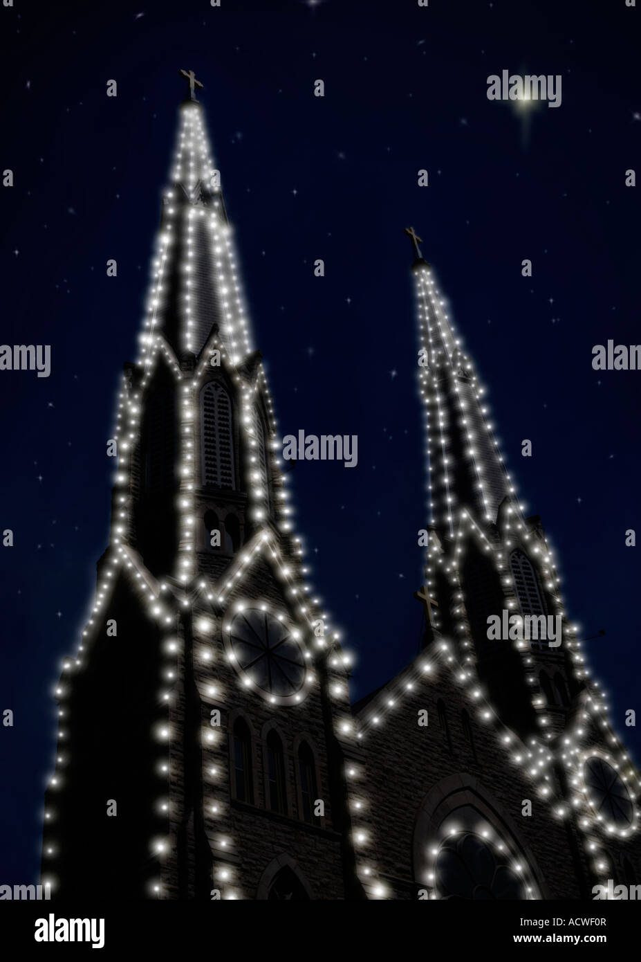 Church at night Stock Photo - Alamy