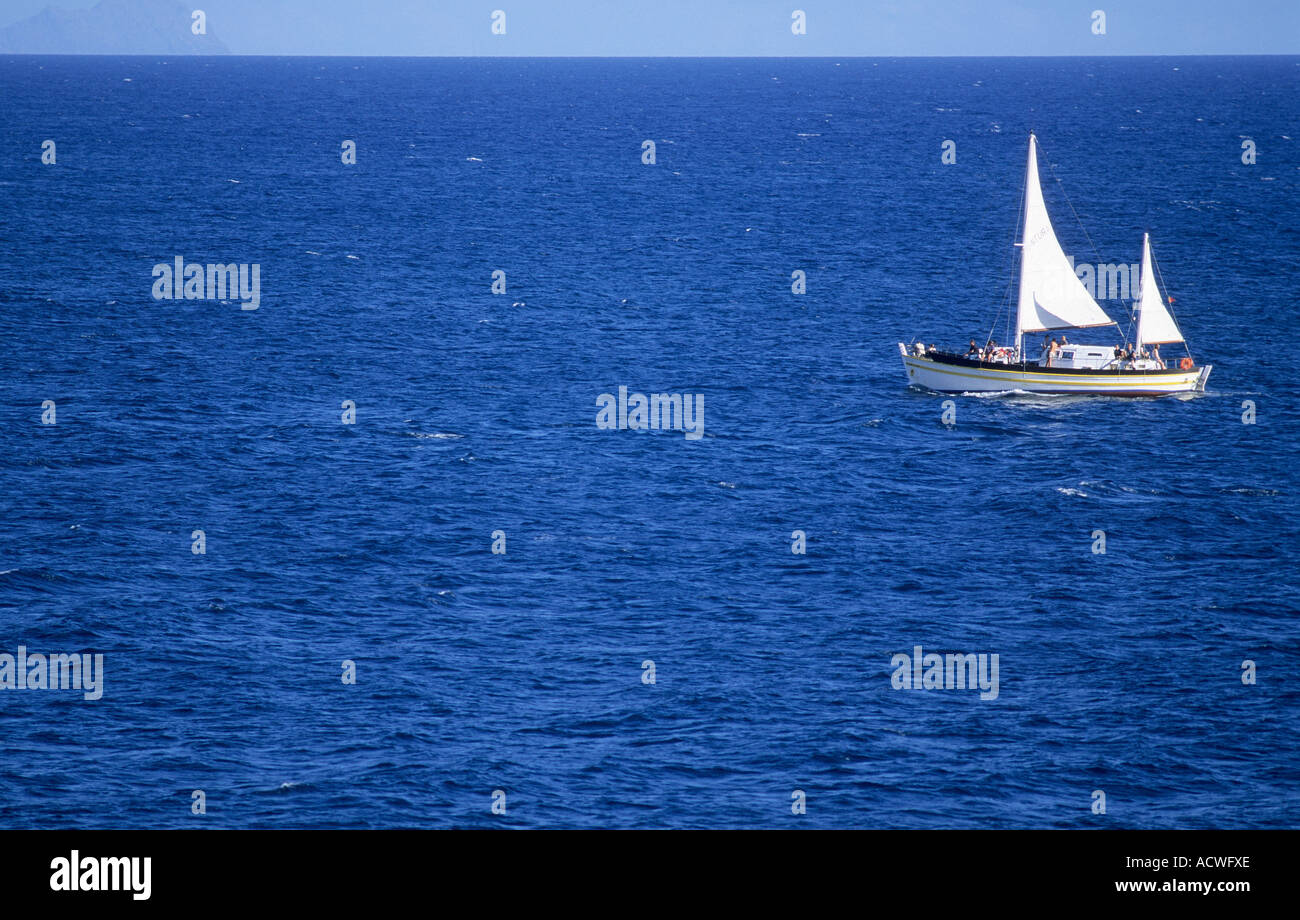 Sailing boat outside Funchal. Madeira Stock Photo - Alamy