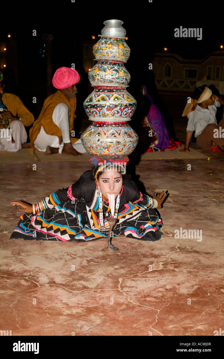 A Rajashani girl in Jaipur India performing dance supporting five ...