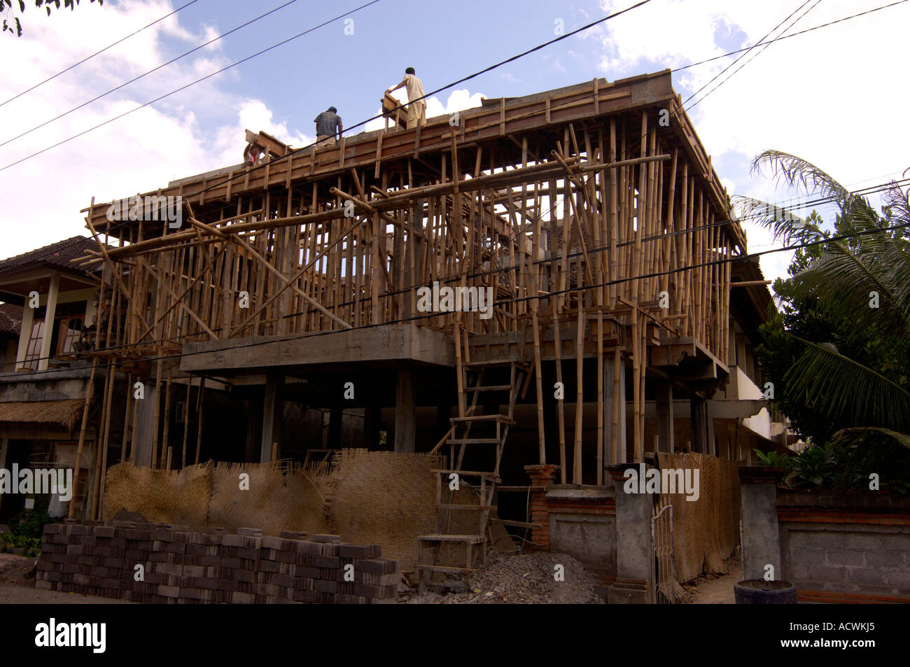 Bamboo scaffolding, Indonesia Stock Photo - Alamy