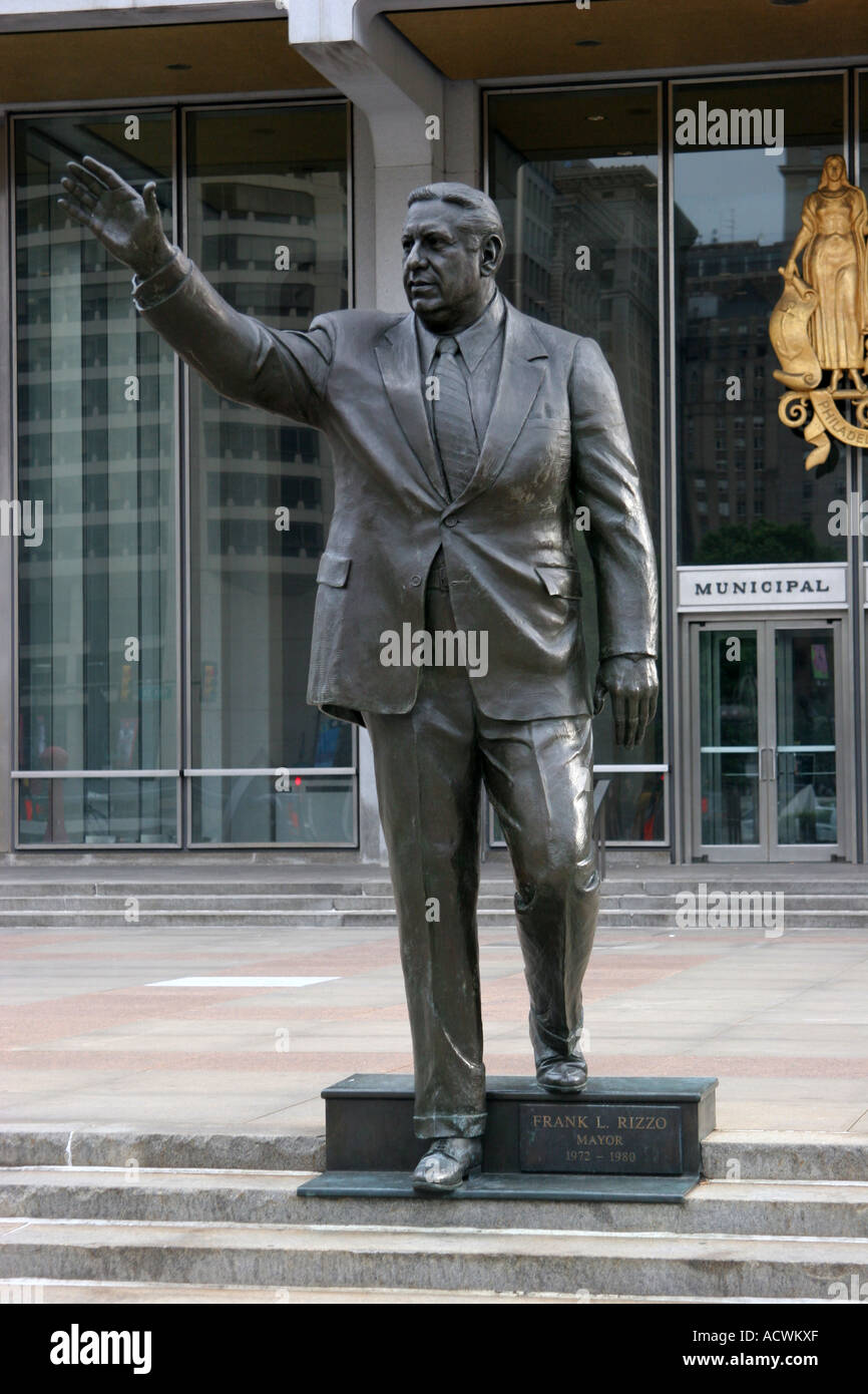 Statue of Frank L Rizzo Mayor of Philadelphia 1972 1980 Philadelphia Pennsylvania USA Stock ...