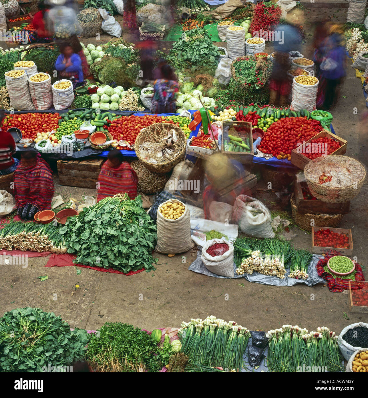 Guatemala / market in an old gymnasium, Chichicastenango, Guatemala ...