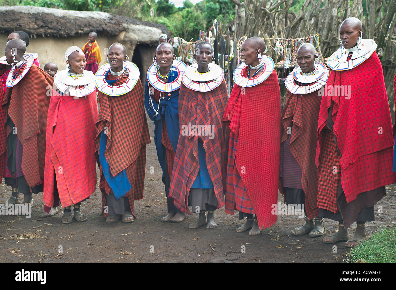 group of maasai women in traditional dresses Stock Photo - Alamy