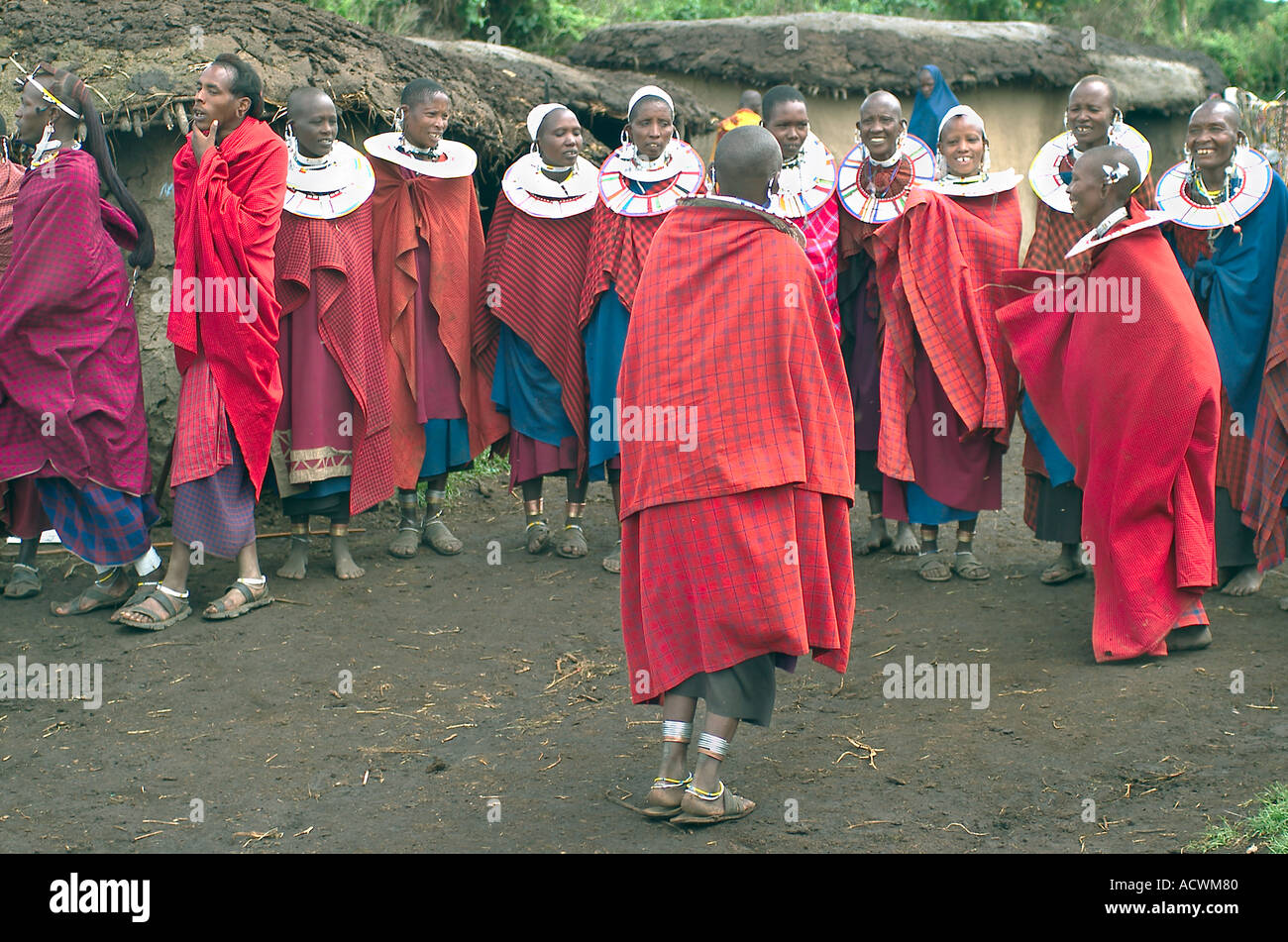 group of maasai women in traditional dresses Stock Photo - Alamy