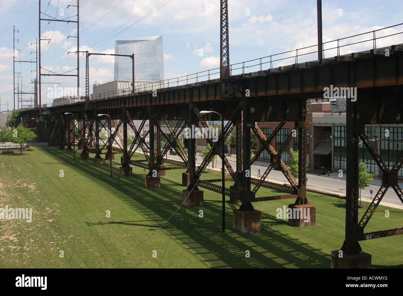 Raised railway track Philadelphia Pennsylvania USA Stock Photo - Alamy
