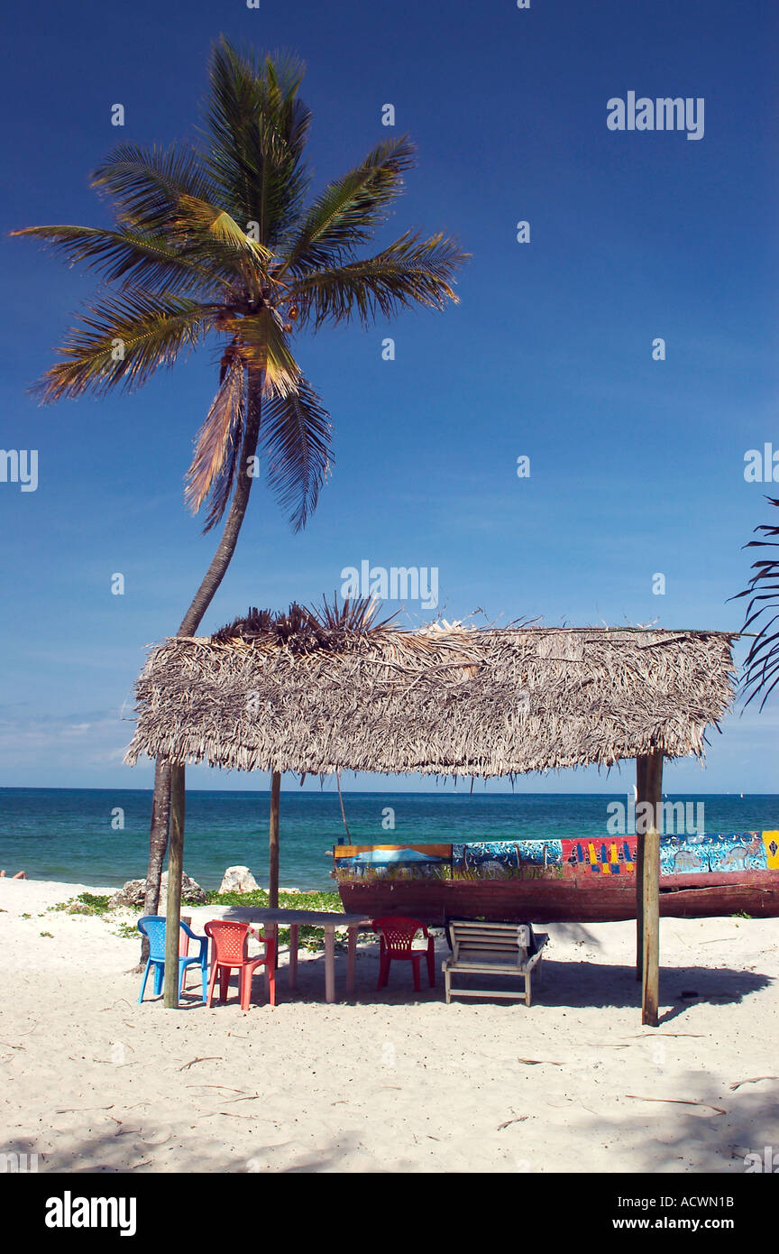 simple hut on the beach near Daressalaam Stock Photo - Alamy