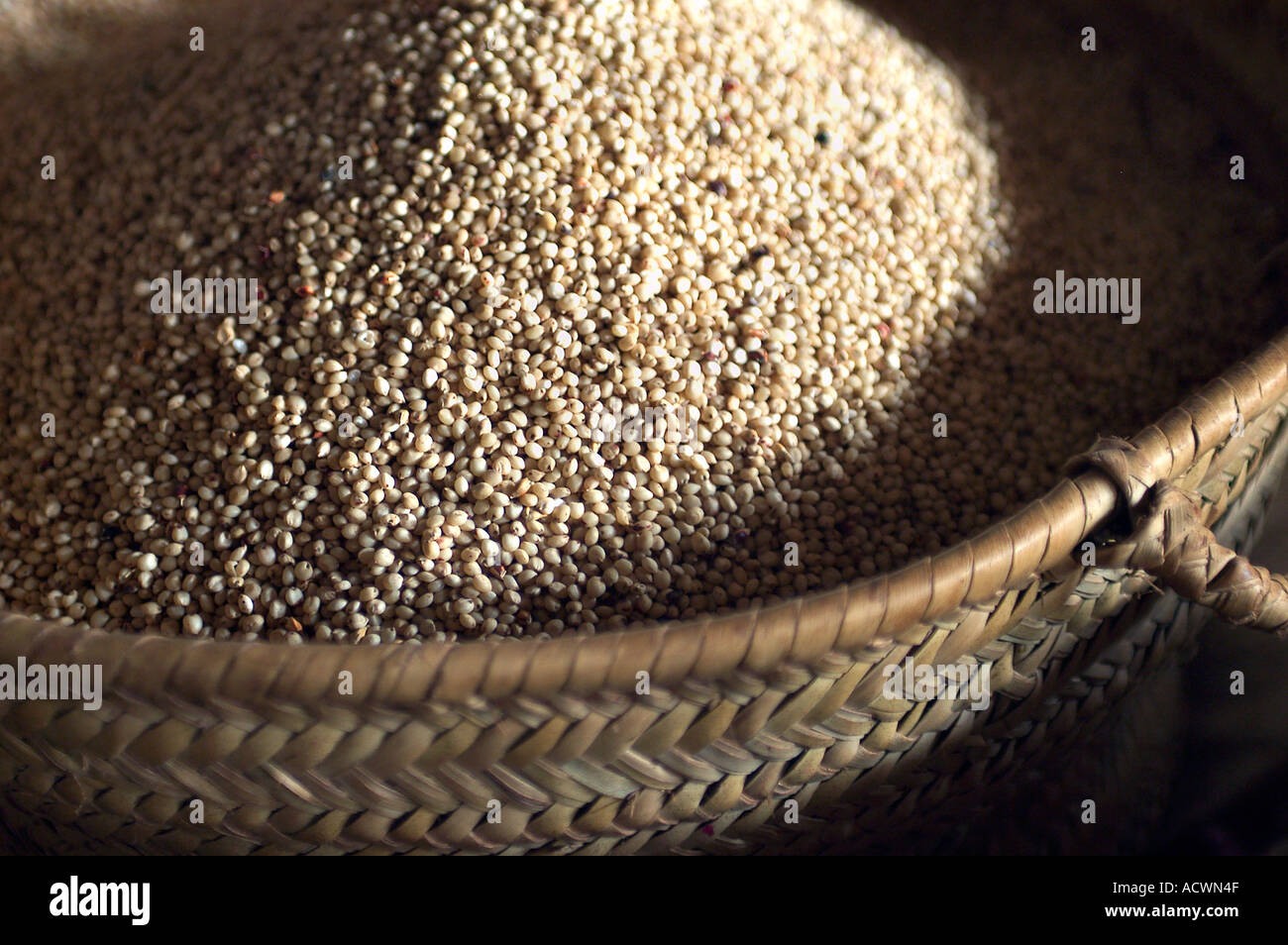 basket full of millet grains at a african Market Stock Photo - Alamy