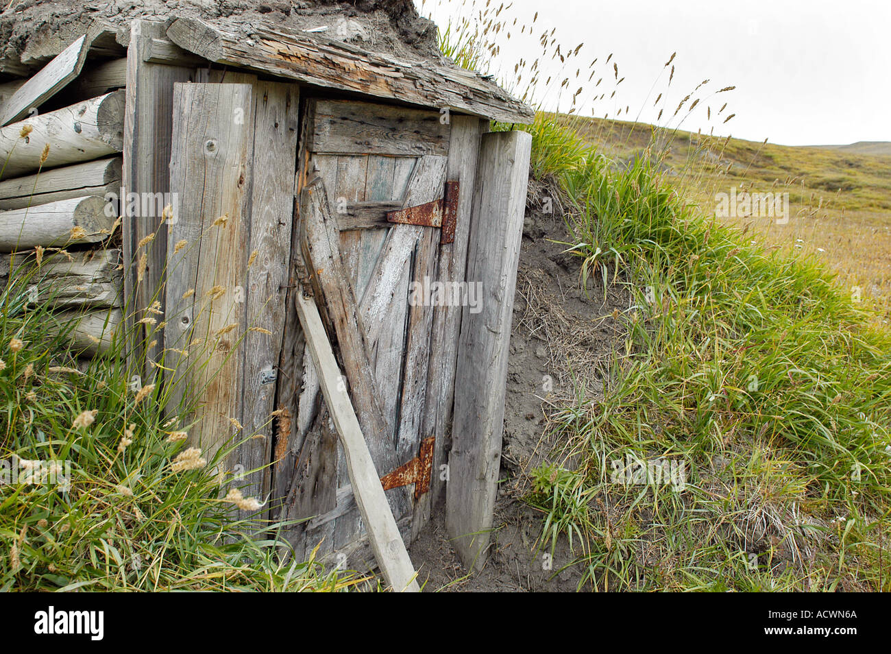 decayed earth cabin on Hershel Island Hershel Island Territorial Park ...