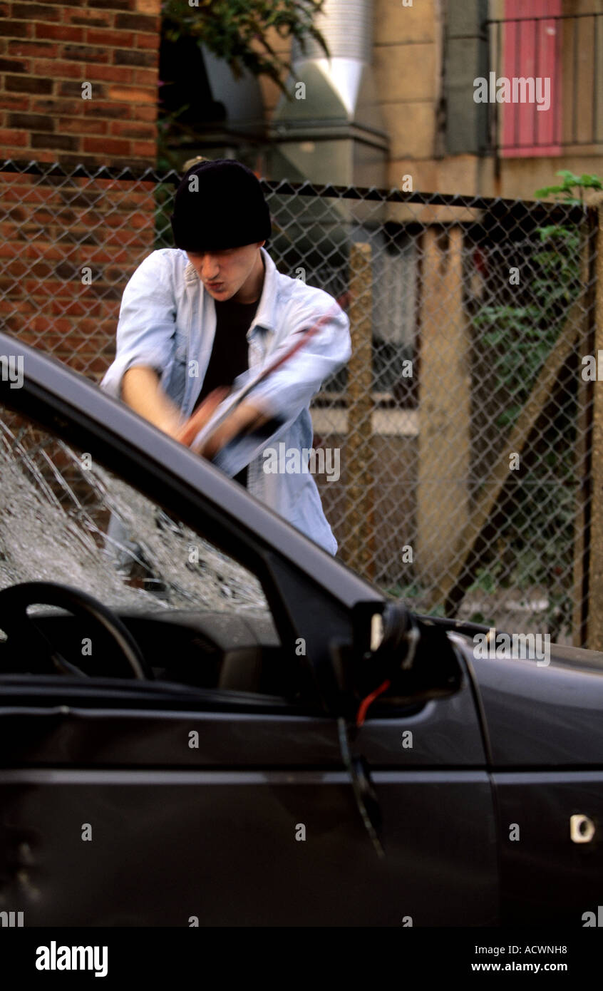 young man car automobile auto windscreen Stock Photo - Alamy