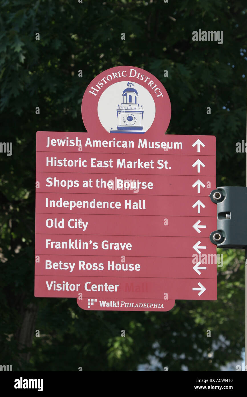 Street sign in Historic District Philadelphia Pennsylvania USA Stock ...