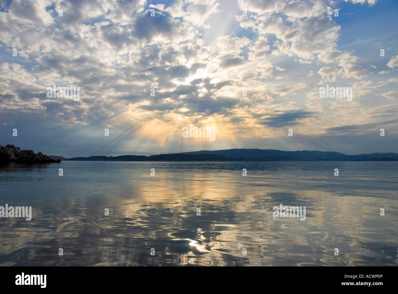 Sunset from Kalamia Beach, Lassi, Kefalonia, Ionian Islands Greece ...