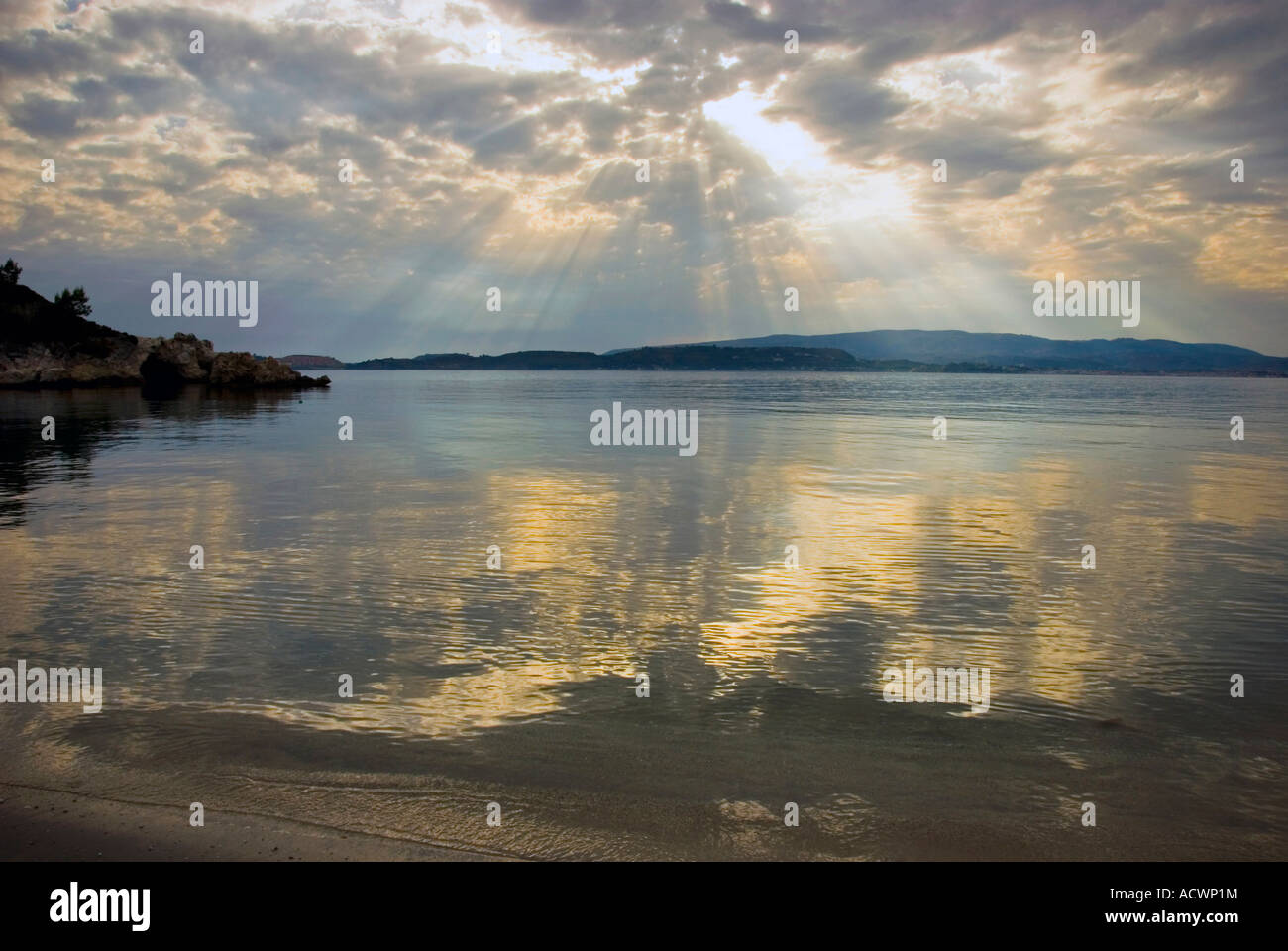 Sunset from Kalamia Beach, Lassi, Kefalonia, Ionian Islands Greece ...