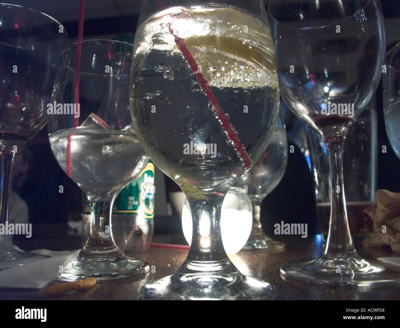 Close ups of bar drinks in a restaurant at night Stock Photo - Alamy