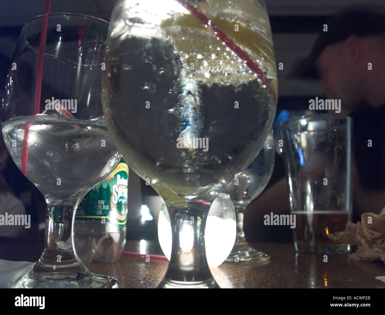 Close ups of bar drinks in a restaurant at night Stock Photo - Alamy