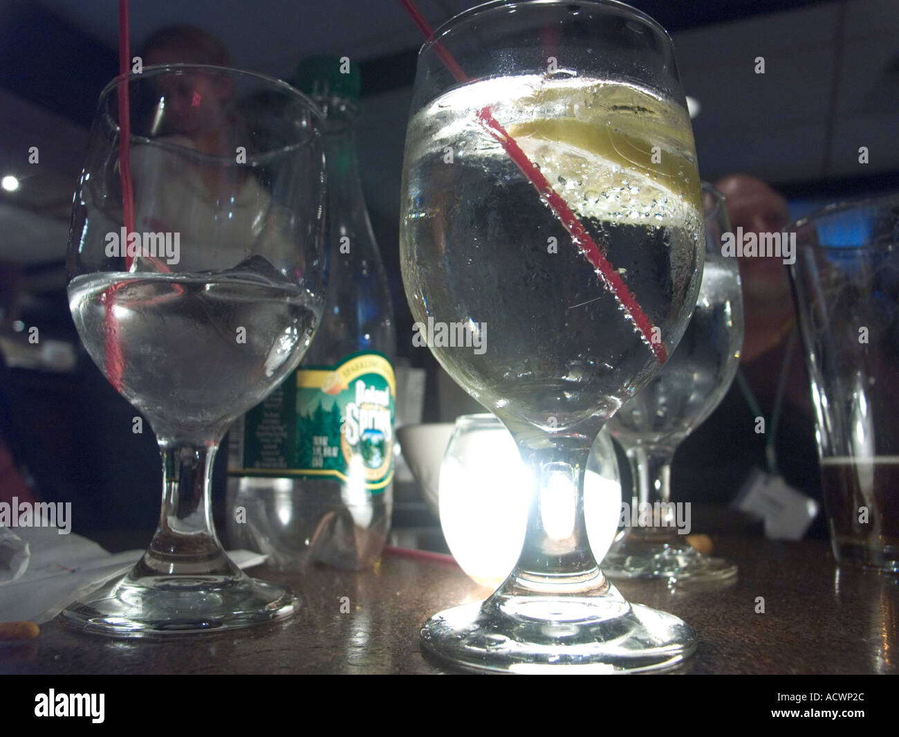 Close ups of bar drinks in a restaurant at night Stock Photo - Alamy
