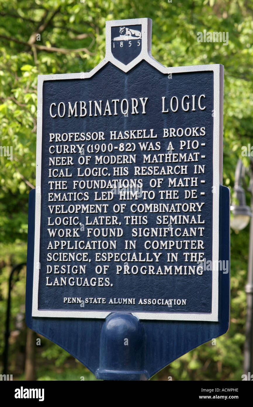 Combinatory Logic sign on Pennsylvania State University campus USA ...