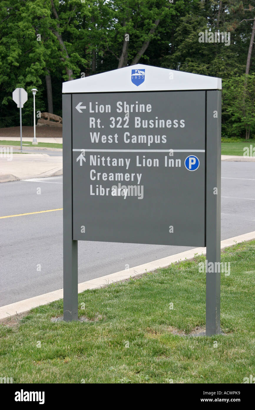 Sign on Pennsylvania State University campus USA Stock Photo - Alamy