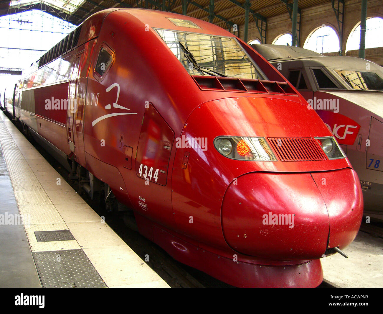 A high speed Thalys train at Gare du Nord station Paris France Stock ...