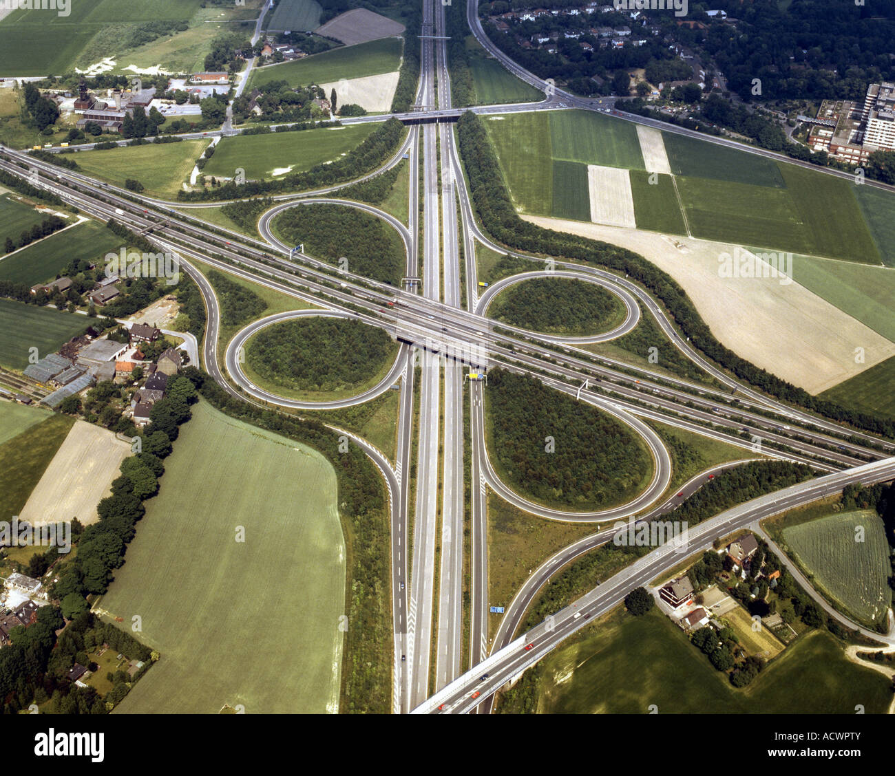 motorway interchange, Germany Stock Photo - Alamy