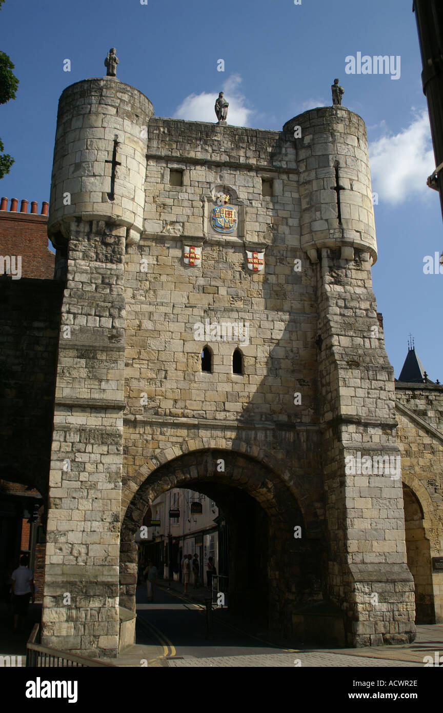 Bootham Bar into high Petergate York City Walls North Yorkshire England ...