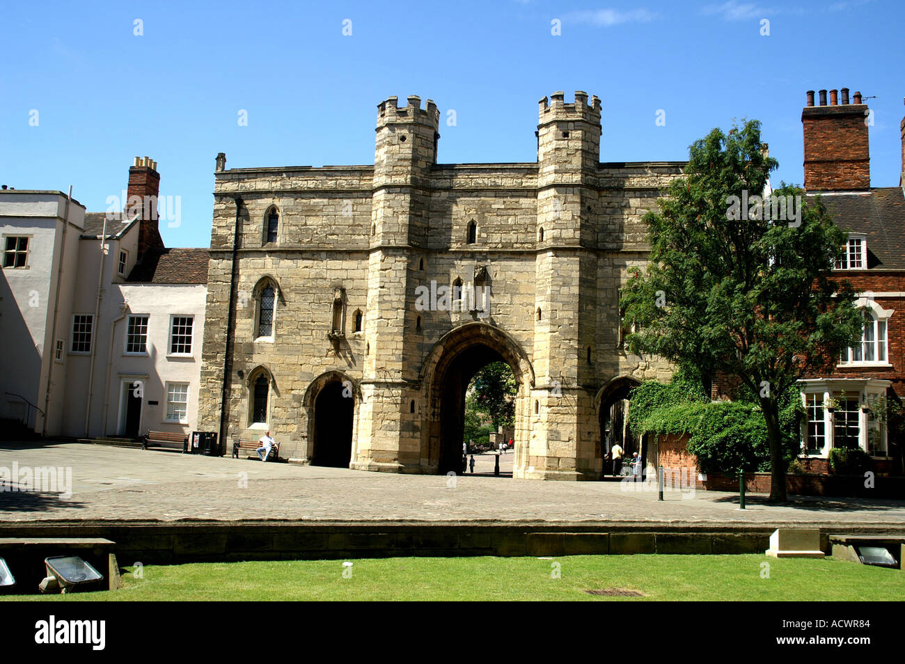 Gate into the Cathedral quarter Lincoln Lincolnshire England UK United ...