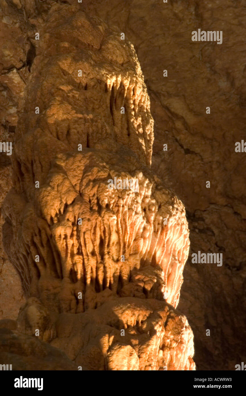 Dripstone limestone cave formation. Blanchard Springs Caverns, Mountain ...