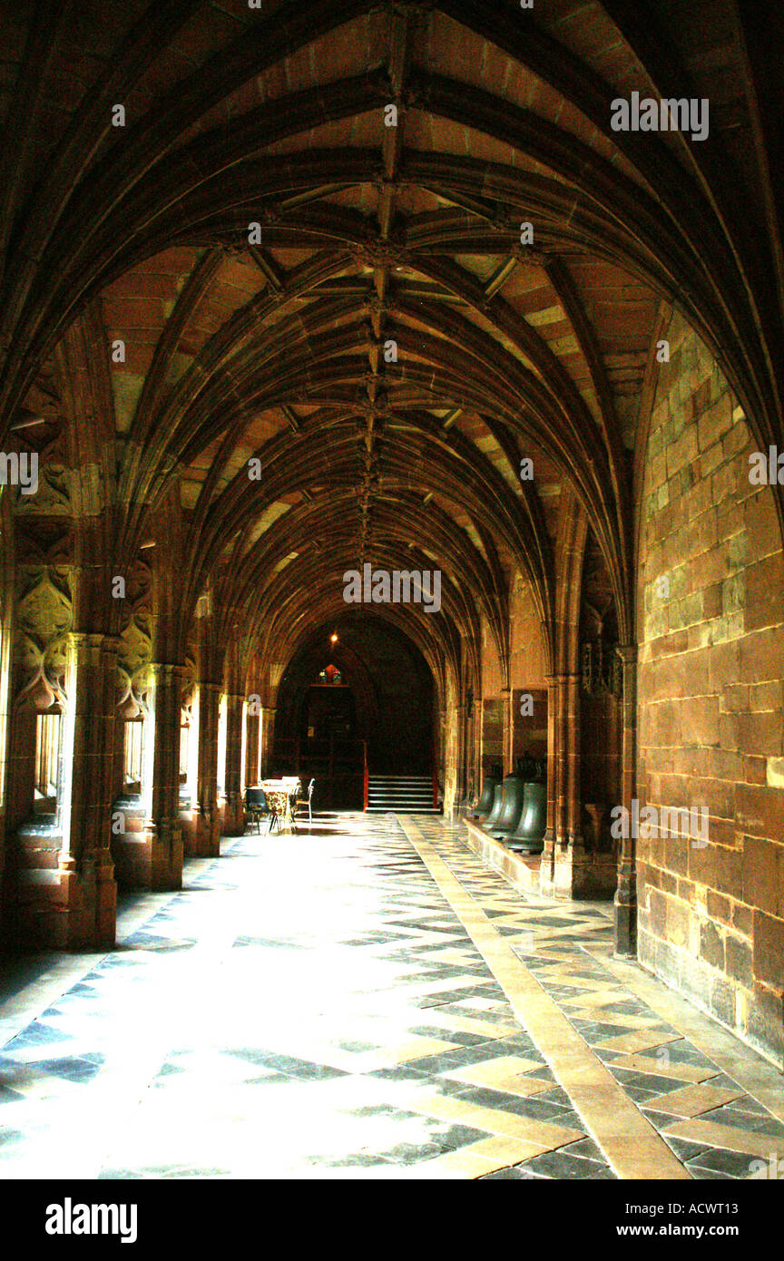 Mediaeval medieval Cloisters of Worcester cathedral Worcestershire ...