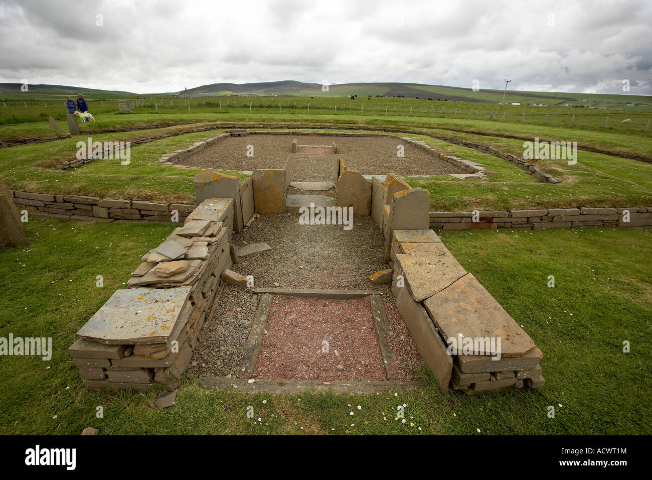 Remains of the main house at the Barnhouse Village neolithic settlement ...