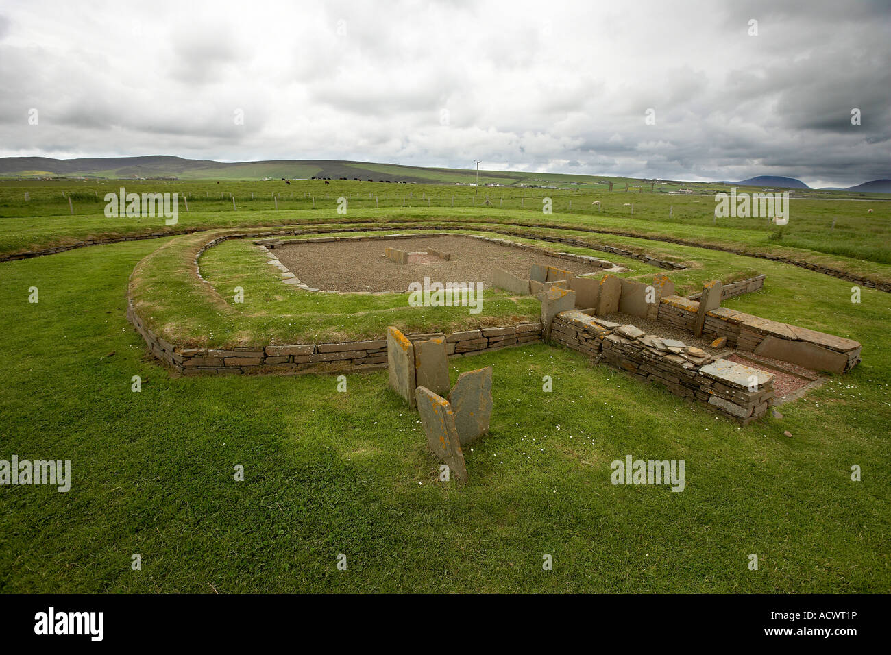 Remains of the main house at the Barnhouse Village neolithic settlement ...
