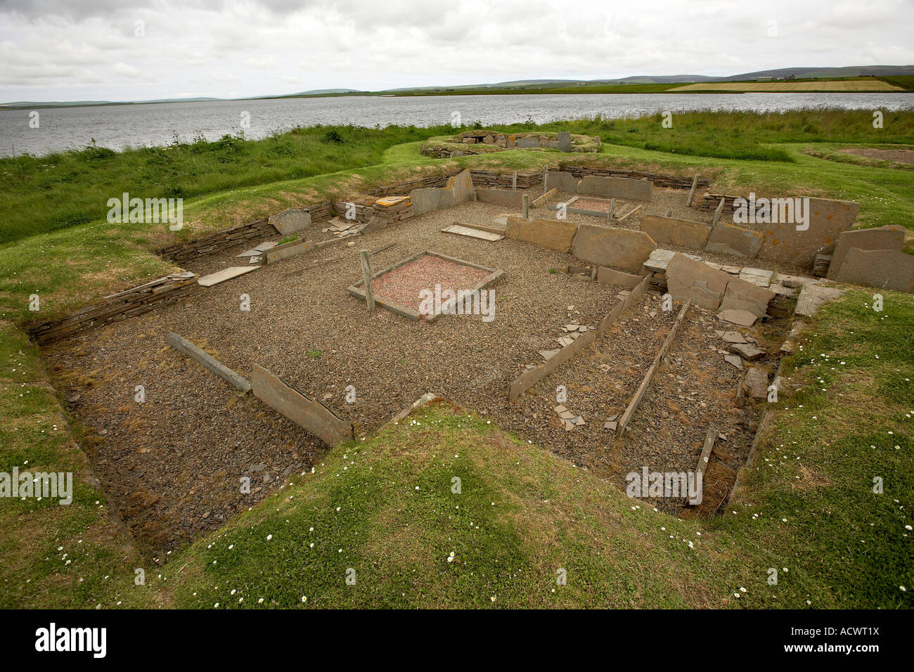 One of the small houses at the Barnhouse Village neolithic settlement ...