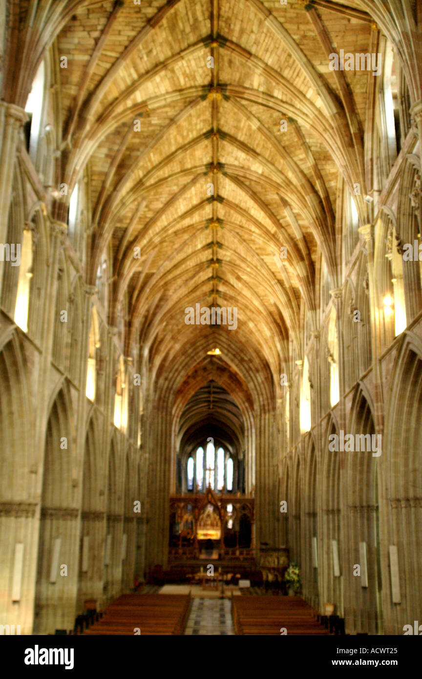 The Nave in Worcester cathedral Worcestershire England UK United ...