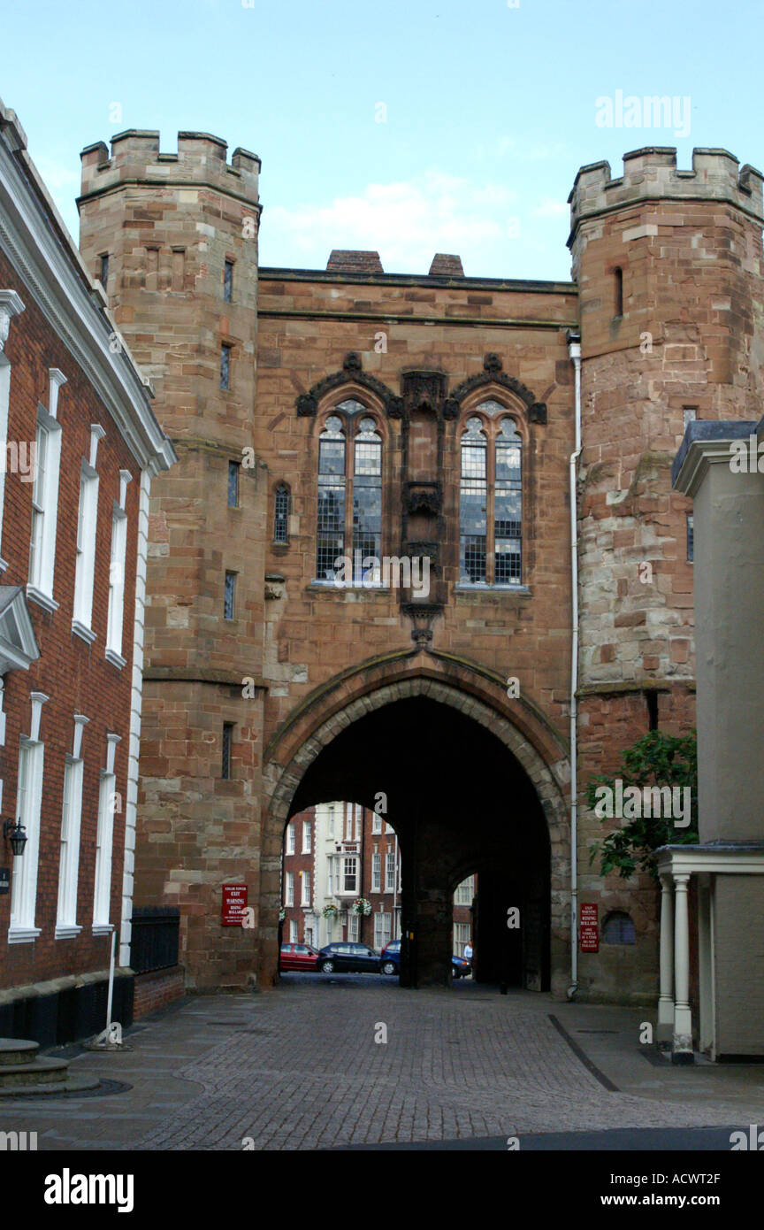 The gatehouse for Worcester cathedral Worcestershire England UK United ...
