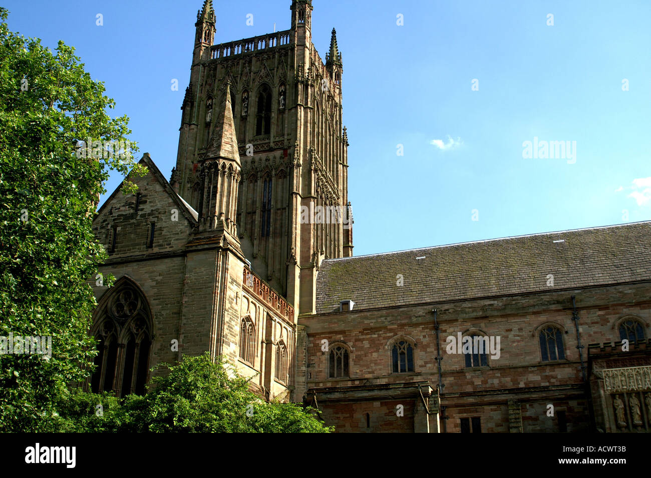 Worcester cathedral Worcestershire England UK United Kingdom Europe ...