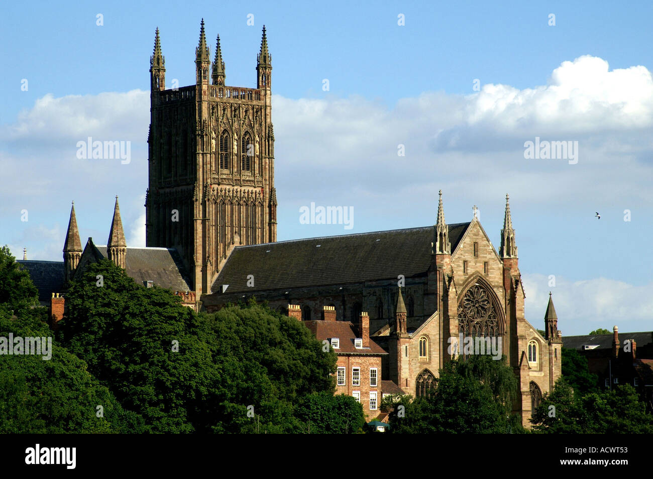 Worcester cathedral Worcestershire England UK United Kingdom Europe ...
