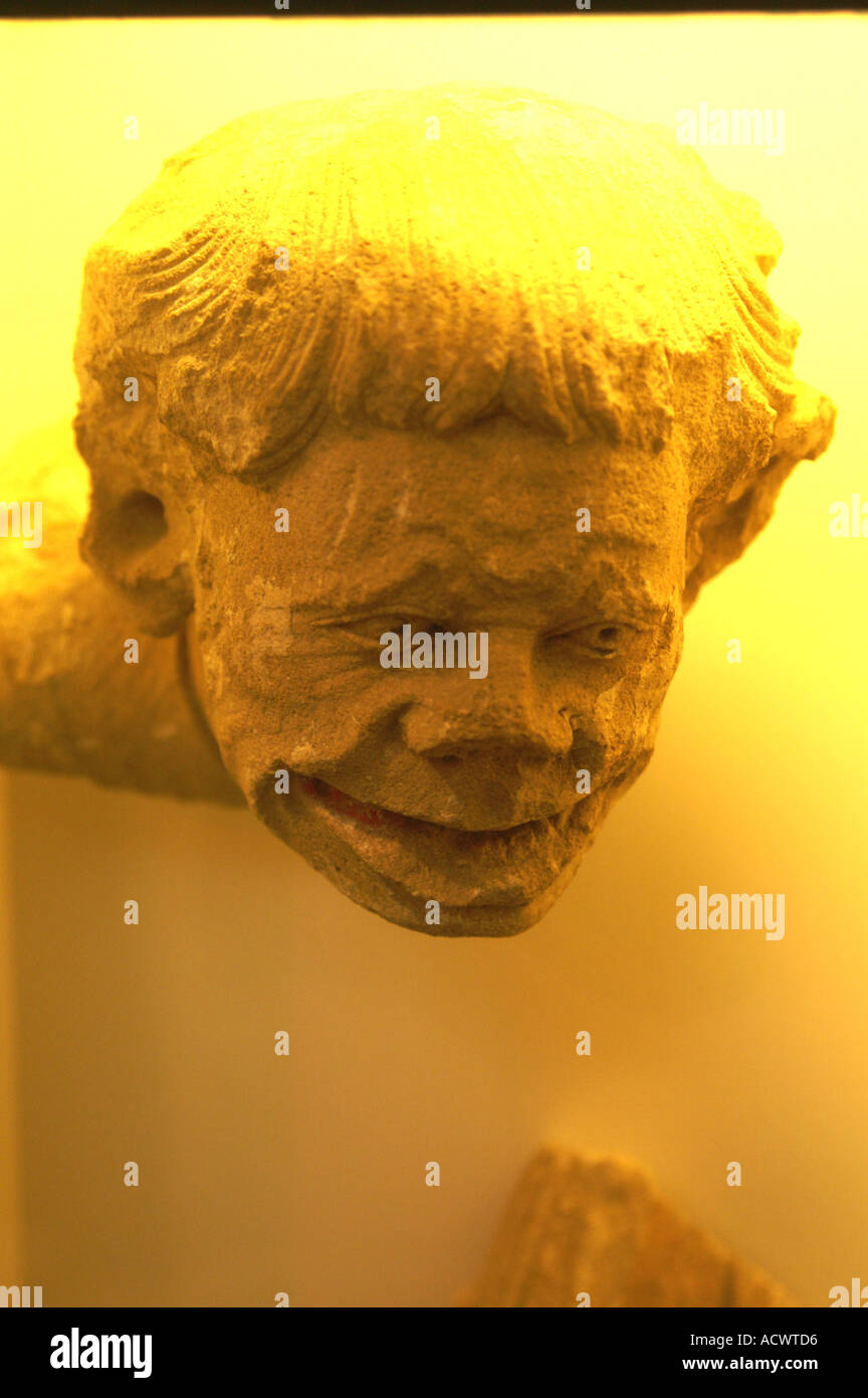 Glastonbury abbey somerset england gargoyle hi-res stock photography ...