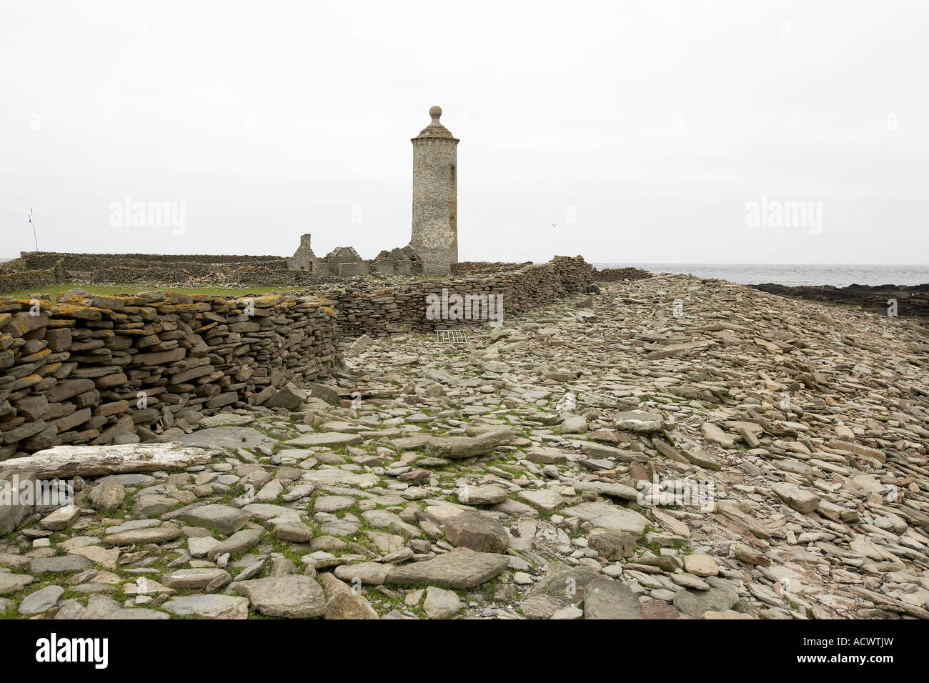 The old Beacon first built in 1789 North Ronaldsay Orkney Scotland UK ...