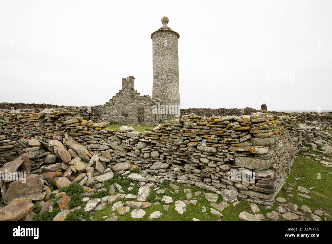 The old Beacon first built in 1789 North Ronaldsay Orkney Scotland UK ...