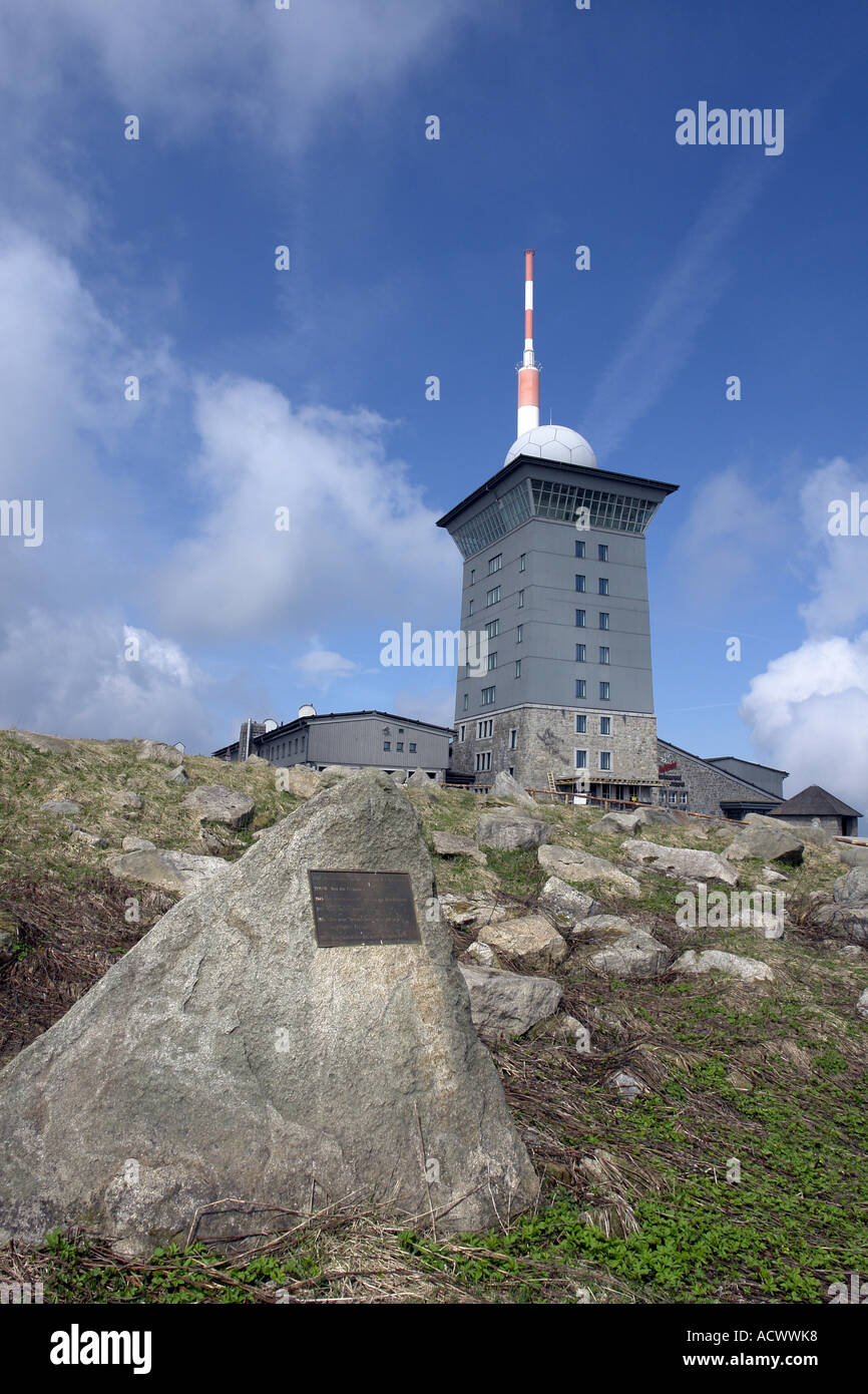 Buildings and installations on top of Brocken in the Harz Mountains ...